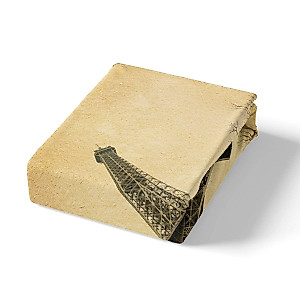 Erosebridal Eiffel Tower Comforter Cover Paris France Duvet Cover London Building Bedspread Cover Queen Size Branch Bedding Set for Living Room Dorm Bedroom Decorative, Yellow, Romantic Style