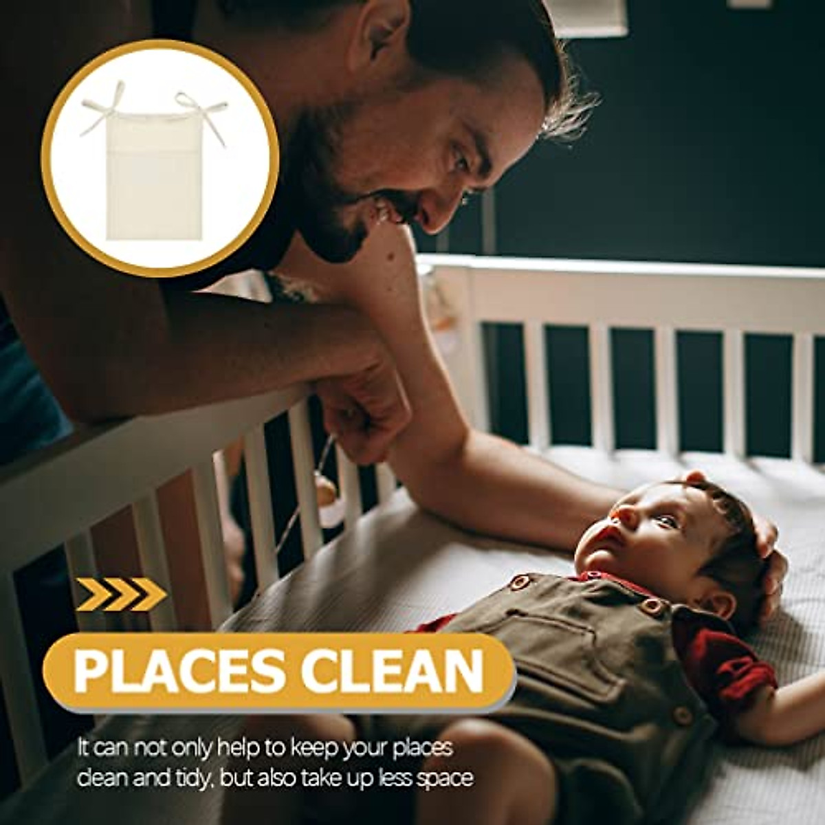 DOITOOL Baby Bedside Hanging Storage Bag: Baby Diaper Caddy Nursery Organizer for Clothing Diapers