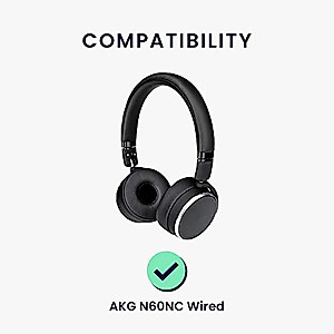 kwmobile Ear Pads Compatible with AKG N60NC Wired Earpads - 2X Replacement for Headphones - Black