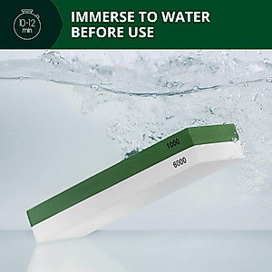 Universal Knife Sharpening Stone w/Dual Grit 1000/6000 for Kitchen Knife Set, Chef Knife, and more - Whetstone Sharpening Kit with Angle Guide, Non-Slip Silicon and Bamboo Bases by ROYAL CRAFT WOOD