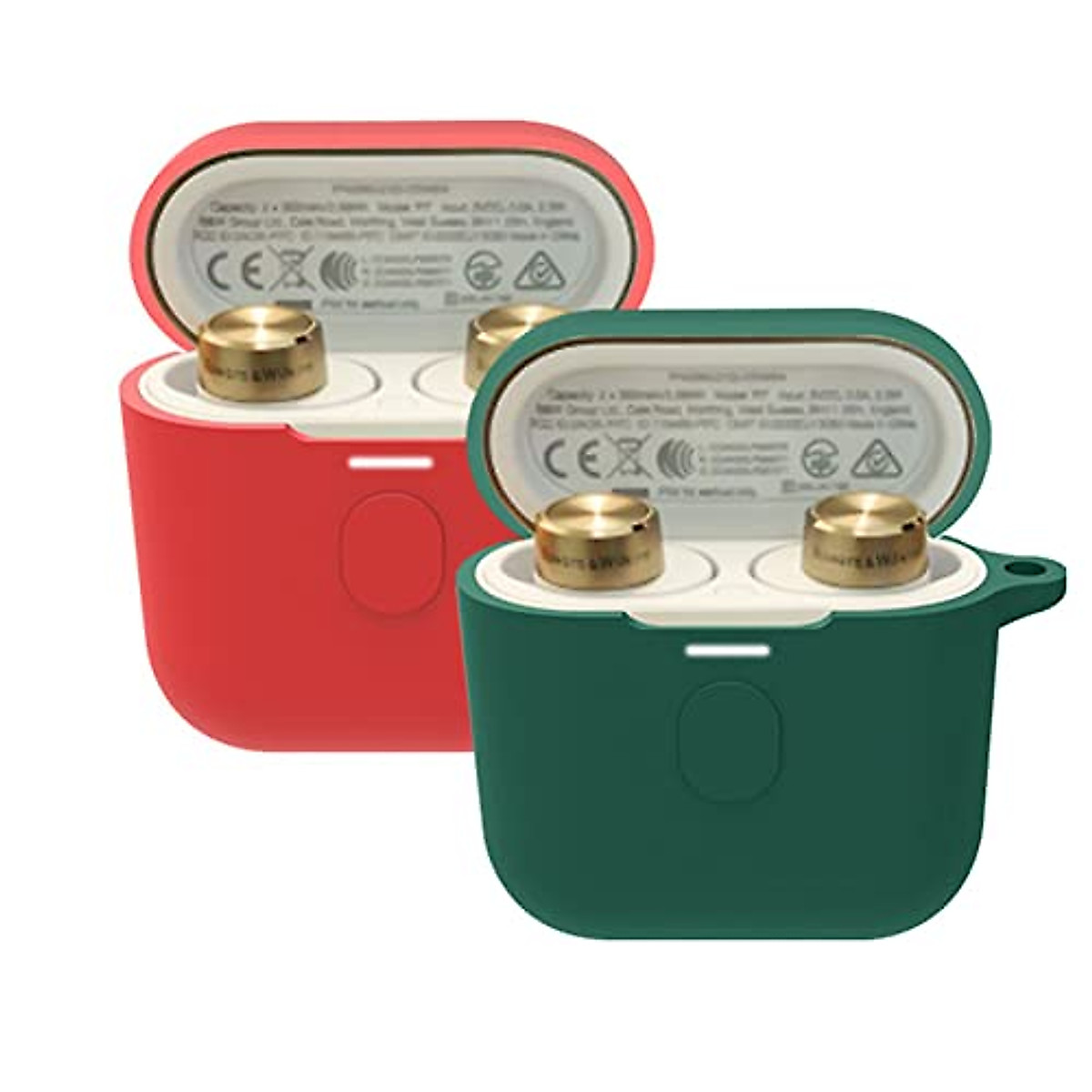 DAYJOY Soft Silicone Protective Case Cover Compatible with B&W/Bowers&Wilkins PI7/PI5 S2 Earbuds, Protective Skin Sleeve with Key Chain (Blue)