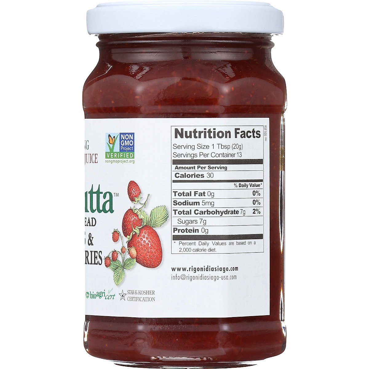 Rigoni Di Asiago Fiordifrutta Organic Fruit Spread, Strawberry, 8.82 Ounce