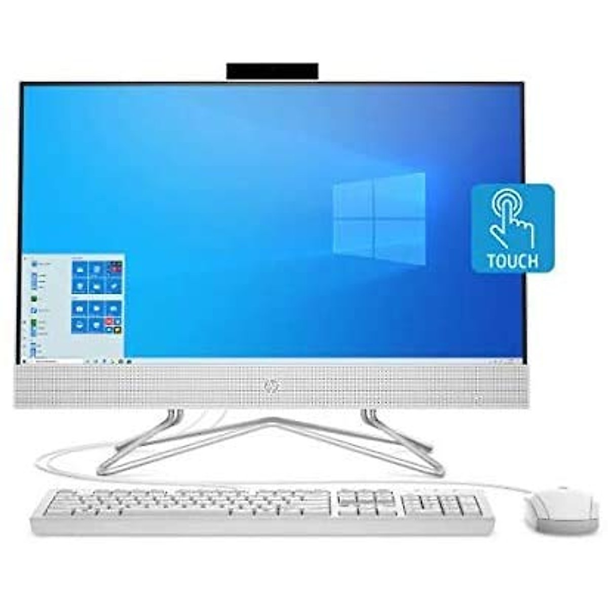 HP 23.8" Touchscreen IPS FHD WLED backlit All-in-One Desktop, AMD Ryzen 3 3250U, 8GB DDR4, 1TB 7200RPM HDD + 256GB PCIe NVMe SSD, Optical Drives, WiFi, Bluetooth, Camera, Media Card Reader, Windows 10
