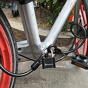 Disecu 4 Digit Heavy Duty Combination Lock Outdoor Waterproof Padlock 1.3 Inch Shackle for Gate, Fence, Gym Locker, Sports Locker (Black)