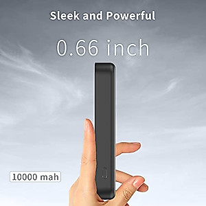 Morenjoy Magnetic Wireless Portable Charger, 10000 mAh Magnetic Battery for iPhone 14/13/12 Series, Magnetic Power Bank 15W Magnetic Wireless+20W USB C