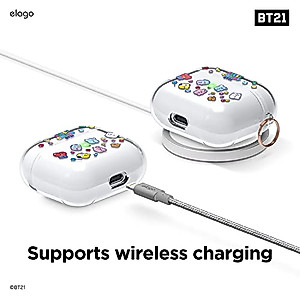 elago BT21 Case Compatible with Apple AirPods 3rd Generation Case, Clear Case with Keychain Compatible with AirPods 3 Case, Reduce Yellowing, Wireless Charging [Official Merchandise] [7FLAVORS]