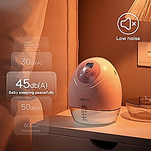 NCVI Wearable Breast Pump, Breast Pump Hands Free, Double Electric Breast Pump, Portable Breast Pump with 3 Modes & 9 Levels, Wireless Breast Pump, LCD Display, Rechargeable, 21/24mm Flanges, 1 Pack