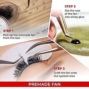 THE LASH SUPPLY 1000fans 3D 4D 5D 6D 7D 8D 10D 12D 14D Wispy Premade Fan Eyelashes, C/CC/D Curl, 8-20mm Length, 0.03/0.05/0.07 Thickness, Promade Loose Eyelash Extension Fans, Mixed Length Pack