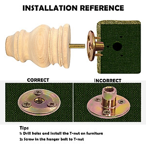 Michanco 4 Inch Unfinished Bun Feet for Couch Sofa Cabinet Ottoman DIY Replacement Wood Furniture Legs Set of 4 M8 Bolt Screw in