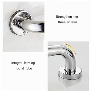 Bathroom Safety Grab Bar, Shower Aids,Safety Grab Rails,Bathroom Support Handle,Pure 304 Stainless Steel Bathtub Armrest,Bathtub,Toilet, Bathroom,Kitchen,Stairway Handrail (Color : Silver, Size : 30
