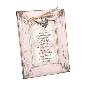 Cottage Garden Who Knows My Heart from Inside Blush Pink Distressed Locket Easel Back Picture Frame