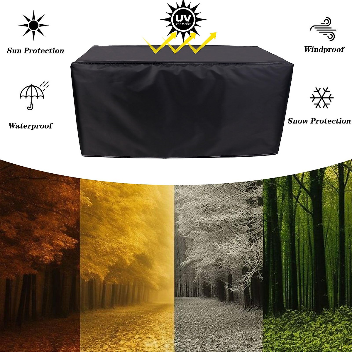 Heavy Duty Garden Furniture Covers Square Waterproof 45" L x 45" D x 28"H, Rectangular Outdoor Table and Chair Covers Waterproof, Dust Covers for Furniture Fabric, Furniture Protector Pads