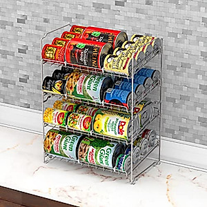 2 Pack SimpleHouseware 2 Tier Can Rack, Silver