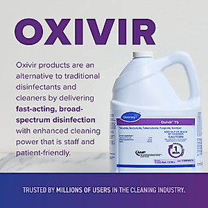Oxivir Diversey 100898636 Tb One-Step Disinfectant Cleaner, Hospital Grade Accelerated Hydrogen Peroxide AHP, No Fragrance Added, Ready-to-Use Liquid, 1-Gallon