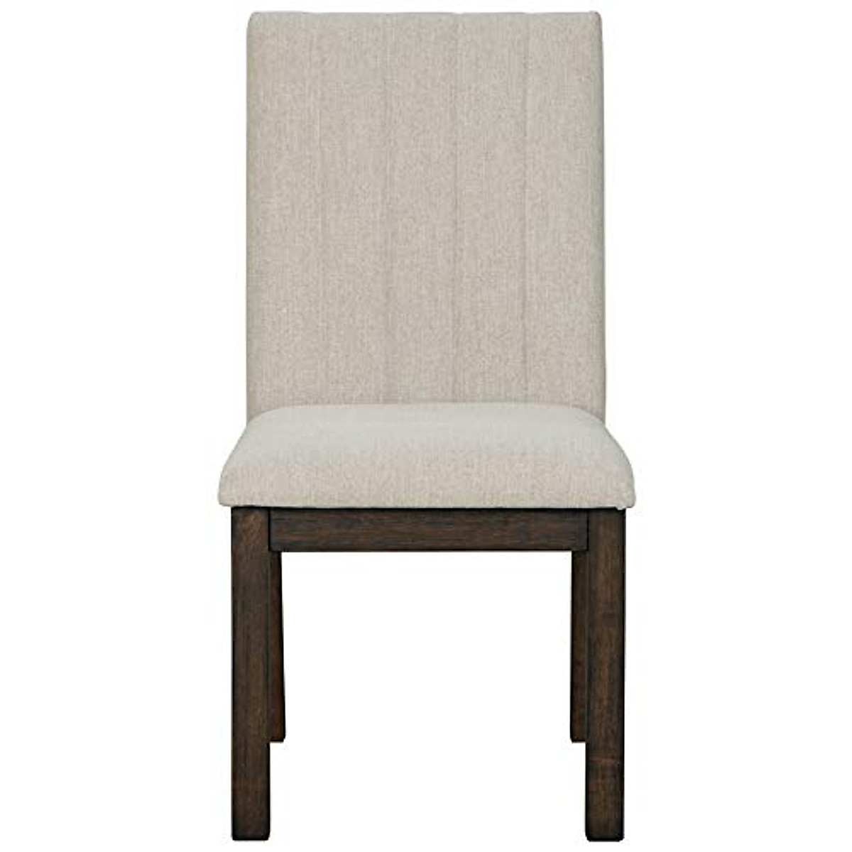 Signature Design by Ashley Dellbeck Contemporary Upholstered Channel Stiched Dining Chair, 2 Count, Beige