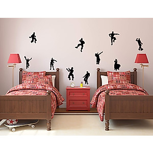 Video Game Wall Decal Wall Sticker Poster Floss Dancing Decal Game Room Decor Peel & Stick Game Decal Baby Bedroom Home Decor Gaming Stickers (34.6" x 23.6") (Black)