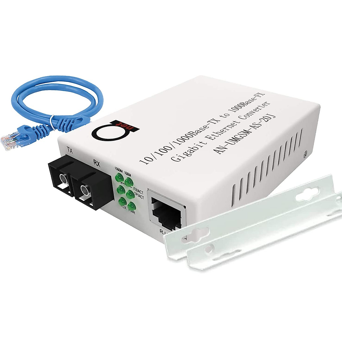 Single Mode Gigabit Fiber Media Converter - Built-In Fiber Module 20 km (12.42 miles) SC – to UTP Cat5e Cat6 10/100/1000 RJ-45 – Auto Sensing Gigabit or Fast Ethernet Speed - Jumbo Frame - LLF Support