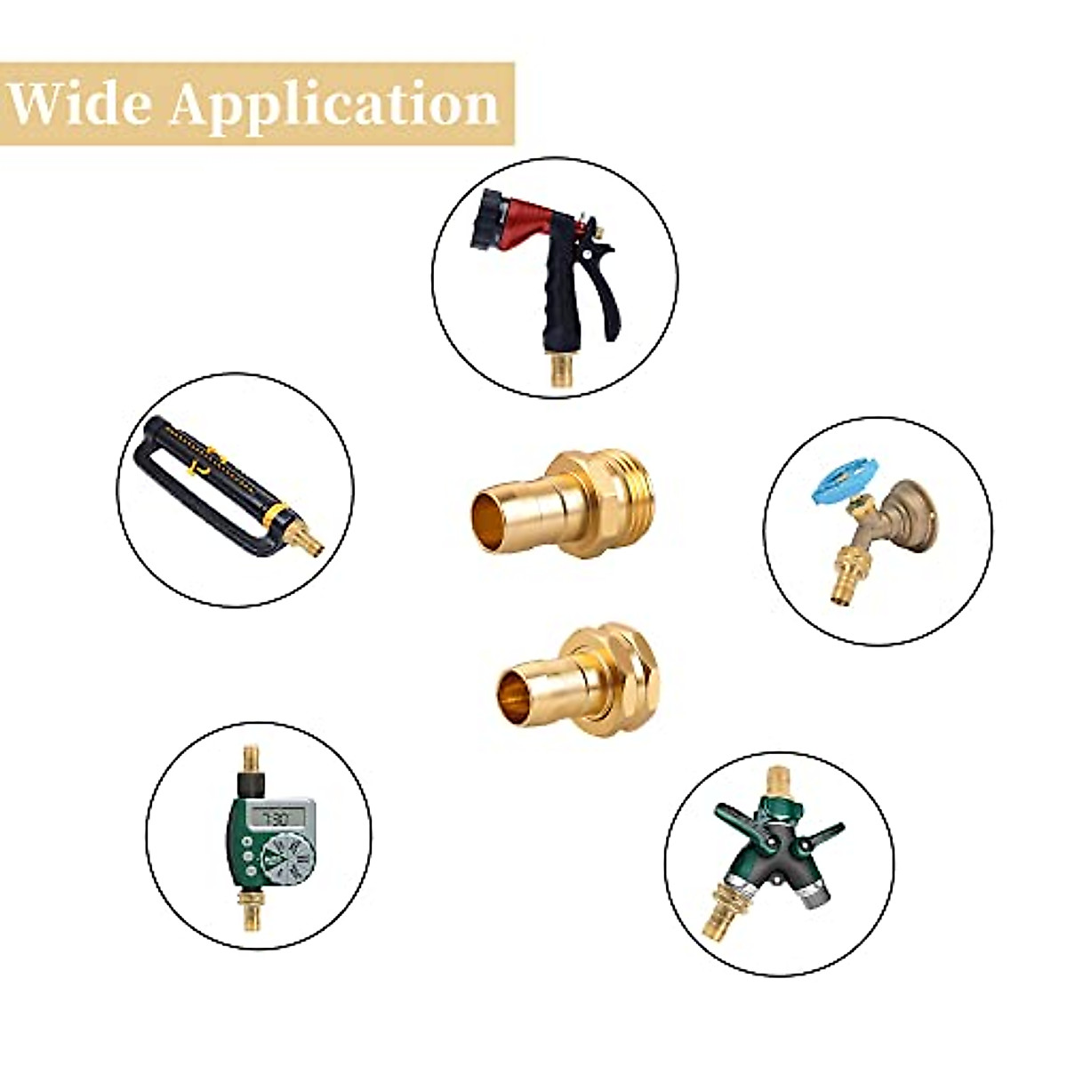 Garden Hose Repair Kit 5/8 Inch Fittings Mender 3/4 Male and Female Water Hose End Replacement Set Connector with Zinc Clamp