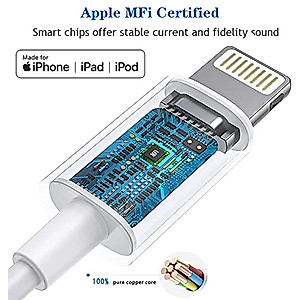 Wahbite Lightning to 3.5mm Audio Cable Compatible with iPhone 13/12/11/XR/XS/X/8/7/6 Plus/SE 2, iPad