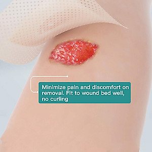 Dimora Silicone Foam Dressing Silver Ag Sterile Wound Bandage with Gentle Silicone Adhesive Border 4"x 4" Waterproof Breathable Ultra Absorbent Pads