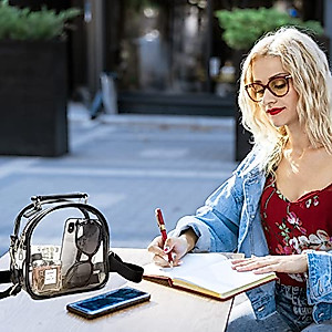 Frienda 2 Pieces Clear Purse Clear Stadium Approved Bag 2 Colors Clear Crossbody Bags for Women Small See Through Concert Bag Clear Crossbody Bag for Sports Concerts Events Festivals