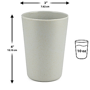 Bamboo Cups for Kids and Adults - Set of 6 – 10 oz Toddler Cups for Drinking, Smoothie, Snack - Dishwasher Safe Dinnerware - Eco Friendly Non Toxic BPA Free Reusable Cup - Safe for Young Children