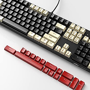 MageGee Mechanical Gaming Keyboard MK-Armor LED Blue Backlit and Wired USB 104 Keys Keyboard with Blue Switches, for Windows PC Laptop Game(White&Black)