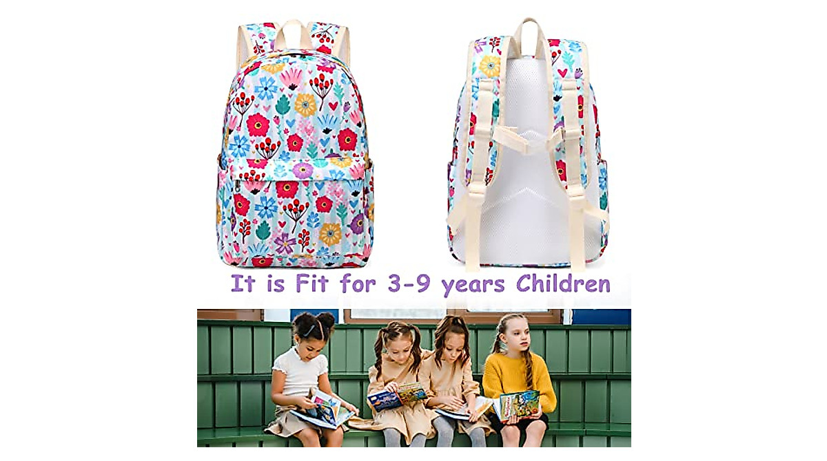 Bluboon Girls Backpack & Lunch Box Set for Kids