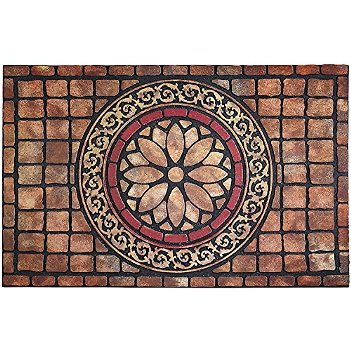 CHICHIC Rectangle Entrance Door Mat Large 24 x 36 Inch High Traffic Area Entry Way Doormat Front Door Rugs Outdoors Heavy Duty Welcome Mat, Non Slip Rubber Back Low Profile for Garage