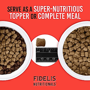 FIDELIS High Protein Grain-Free Freeze-Dried Raw Dog Food, Mixer, Animal Protein, Omega 3, Glucosamine, Cranberries, Blueberries, Active Dogs Small & Large, Adult & Puppy, Made in USA, Beef, 8 oz