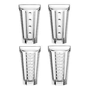 La Rochere Set of 4, Saga King 12 oz Drinking, Double Old Fashion, Iced Tea Glass, 4 Count (Pack of 1), Clear