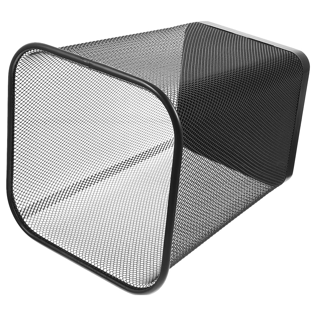 Metal Garbage Cans Large Waste Basket Square Waste Paper Bin Modern Style Wire Rubbish Bin Trash Cans for Bathroom Bedroom 22X27.5 CM