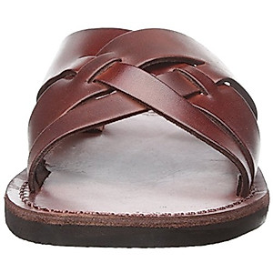 Jerusalem Sandals Jesse - Leather Woven Strap Sandal - Brown