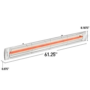 Infratech C-4028 SS Stainless Steel 61.25” Single Element Fixture 4000 Watt, 208 Volt, Stainless Steel