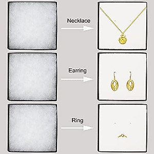 Frantis 20 Pack Jewelry Gift Boxes, Thick Paper Box Bulk for Jewelry Gift Packaging, Bracelet Gift Case with Cotton Filled and Lids-Black