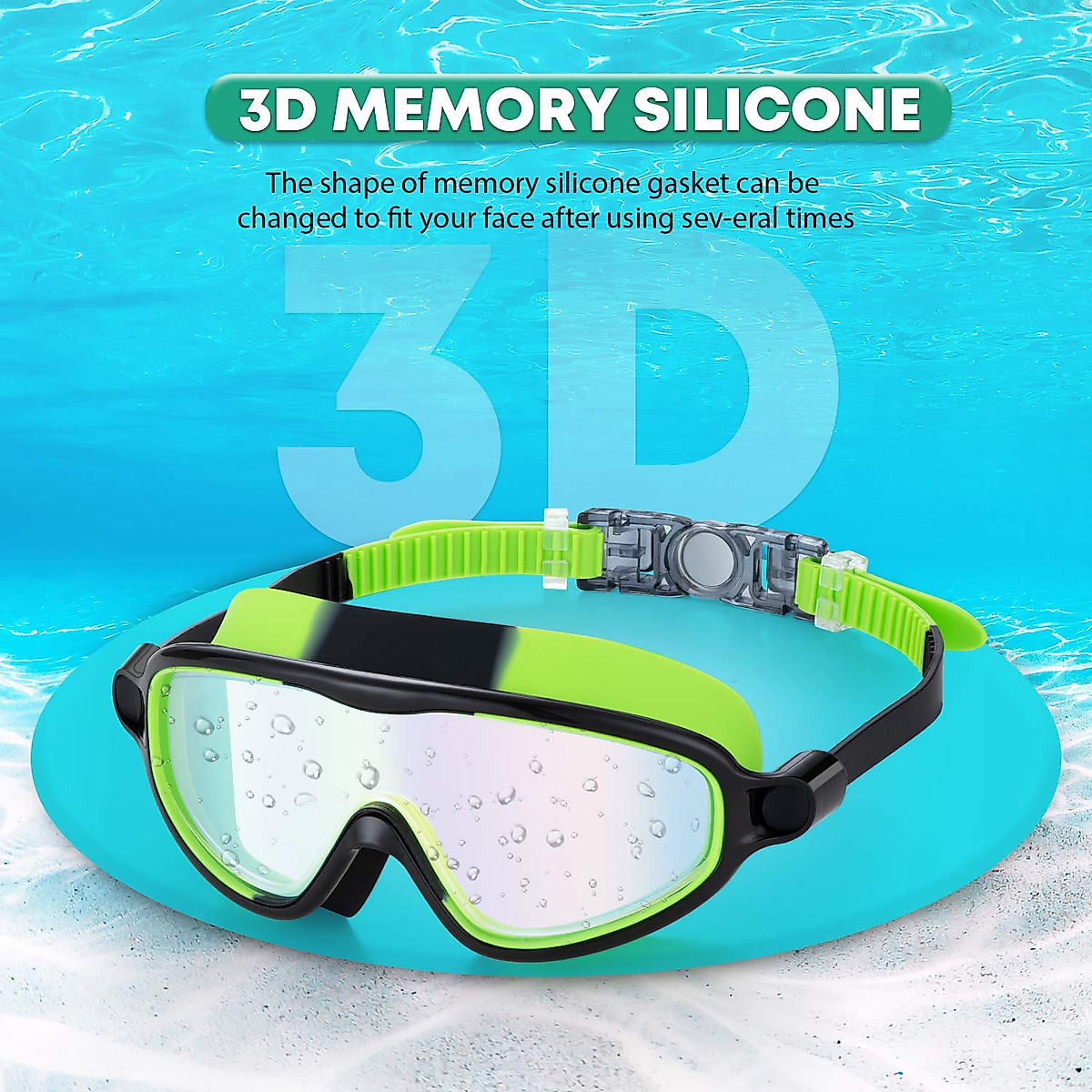 portzon Kids Swim Goggles Anti Fog Swimming Goggles Clear No Leaking for Child