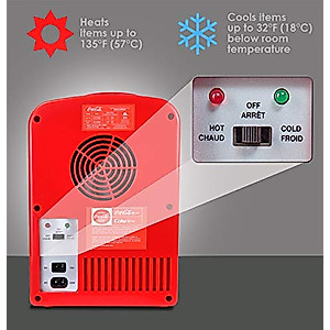 Coca-Cola 4L Portable Cooler/Warmer, Compact Personal-Travel-Fridge for Snacks Lunch Drinks Cosmetics, Includes 12V and AC Cords, Cute Desk Accessory for Home Office Dorm , Red, Polar Bear