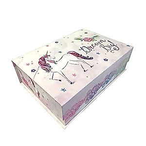 VOTUM Decorative Nesting Storage Boxes with Lids Stackable Box Set with Cute Designs for Girls, Kids - Containers for Storage and Organization - Small, Medium, and Large (Dream Big)