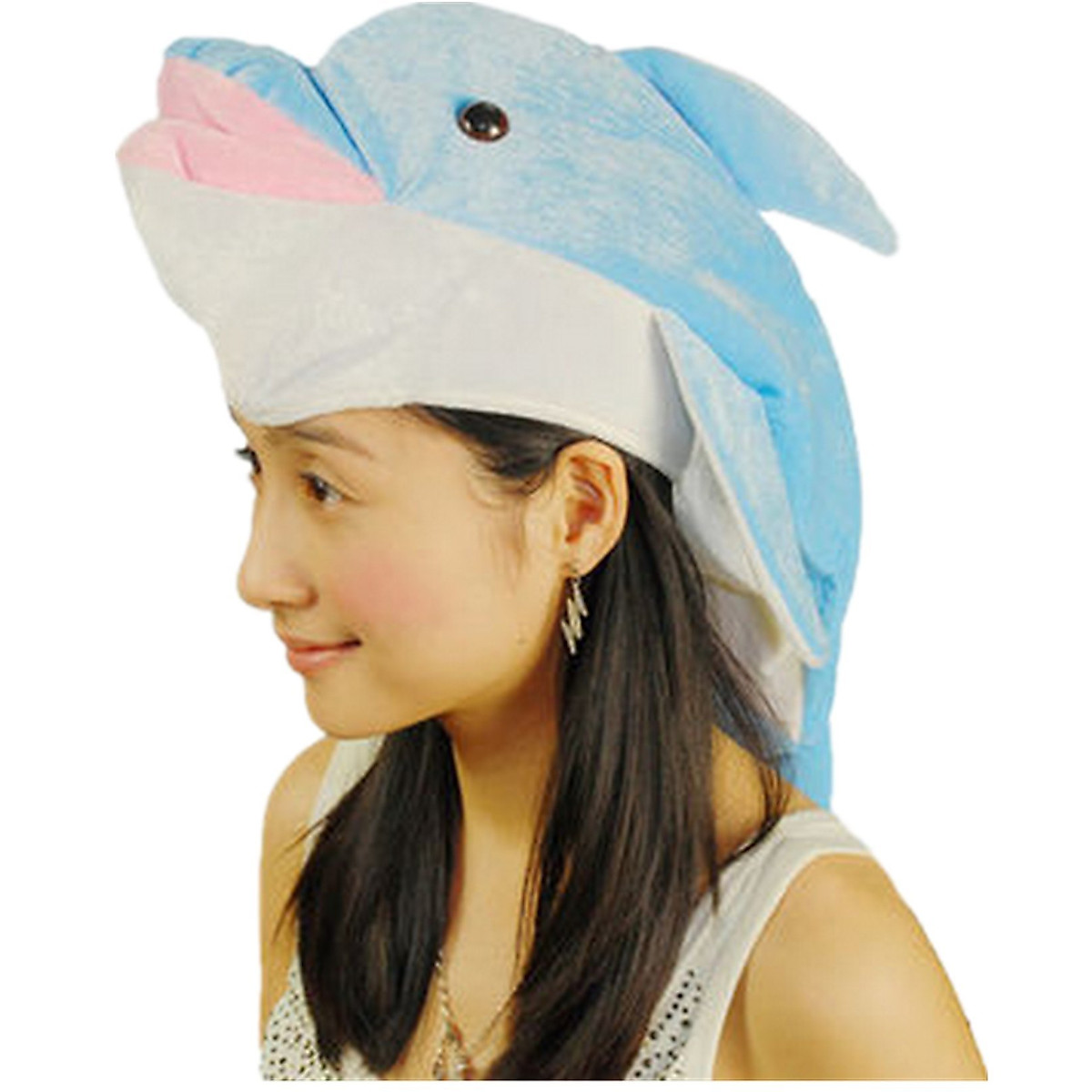Funny Multicolor Halloween Festival Party Creative Stereoscopic Marine life Mardi Gras Party Costume Hat (Blue Dolphin)