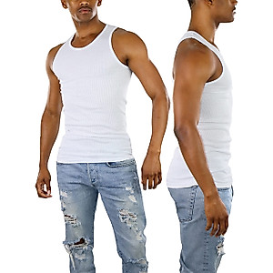 ToBeInStyle Men's Single A-Shirt Tank Top Undershirt- White - S