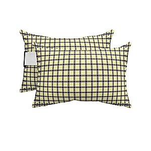 Recliner Head Pillow Ledge Loungers Chair Pillows with Insert Vintage Plaid Floral Lumbar Pillow with Adjustable Strap Outdoor Waterproof Patio Pillows for Couch Beach Pool Office Chair, 2 PCS