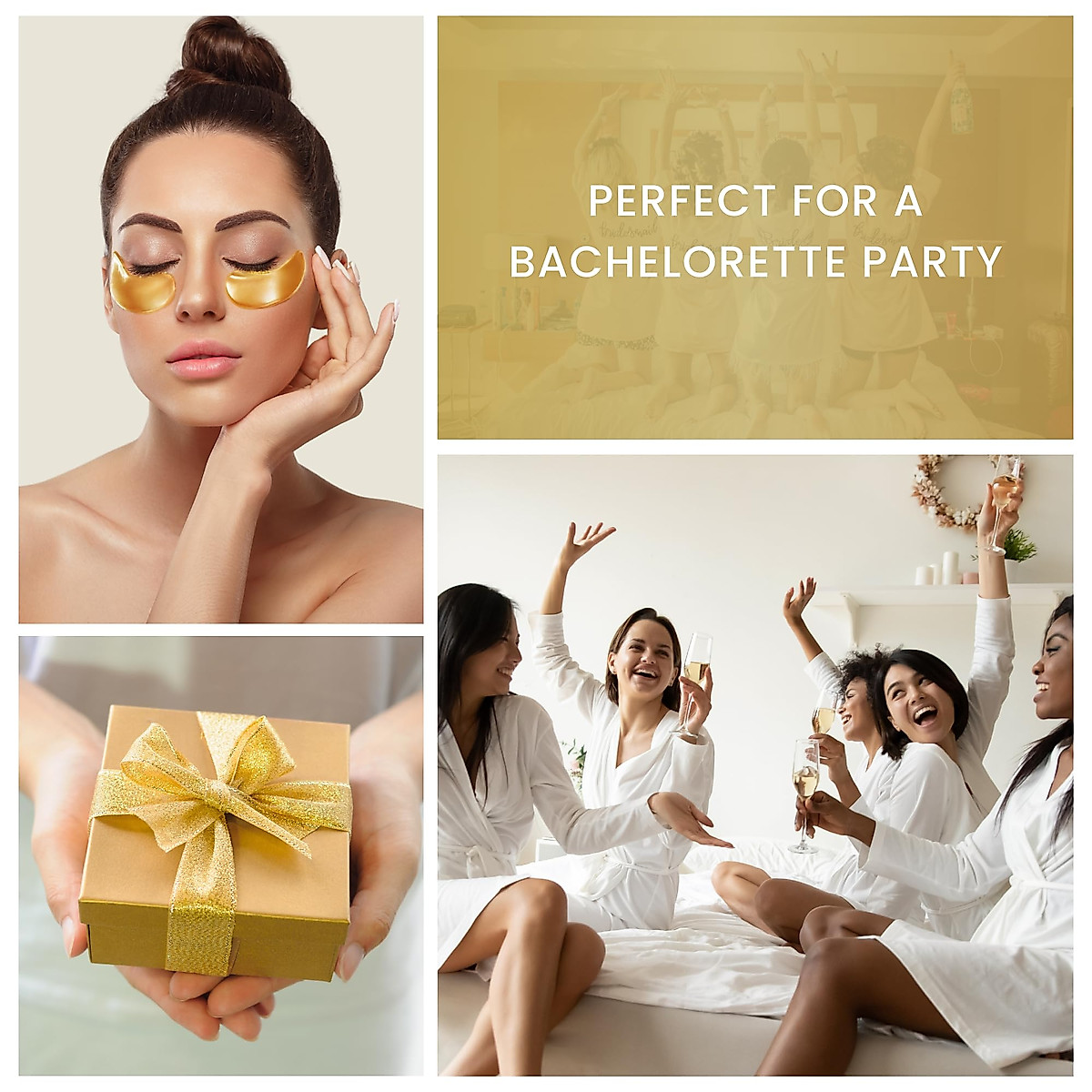 24K Gold Under Eye Patches, Eye Mask,Eye Patches for Puffy Eyes and Dark Circles, Eye Masks Skincare (16 Pair (Pack of 1))