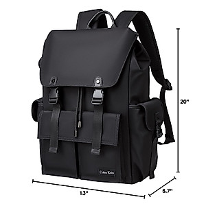 Colins Keirs Laptop Backpack 17 Inch. Drawstring Anti-theft Waterproof Tech Backpack with Laptop Compartment, Black 30L