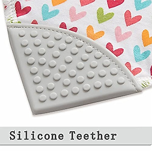 Baby Bibs Bandana Drool Bibs with Teether 4 Pack for Infant, Boys, Girls, Unisex 100% Cotton Drooling Bibs Soft and Absorbent (Colored owl)