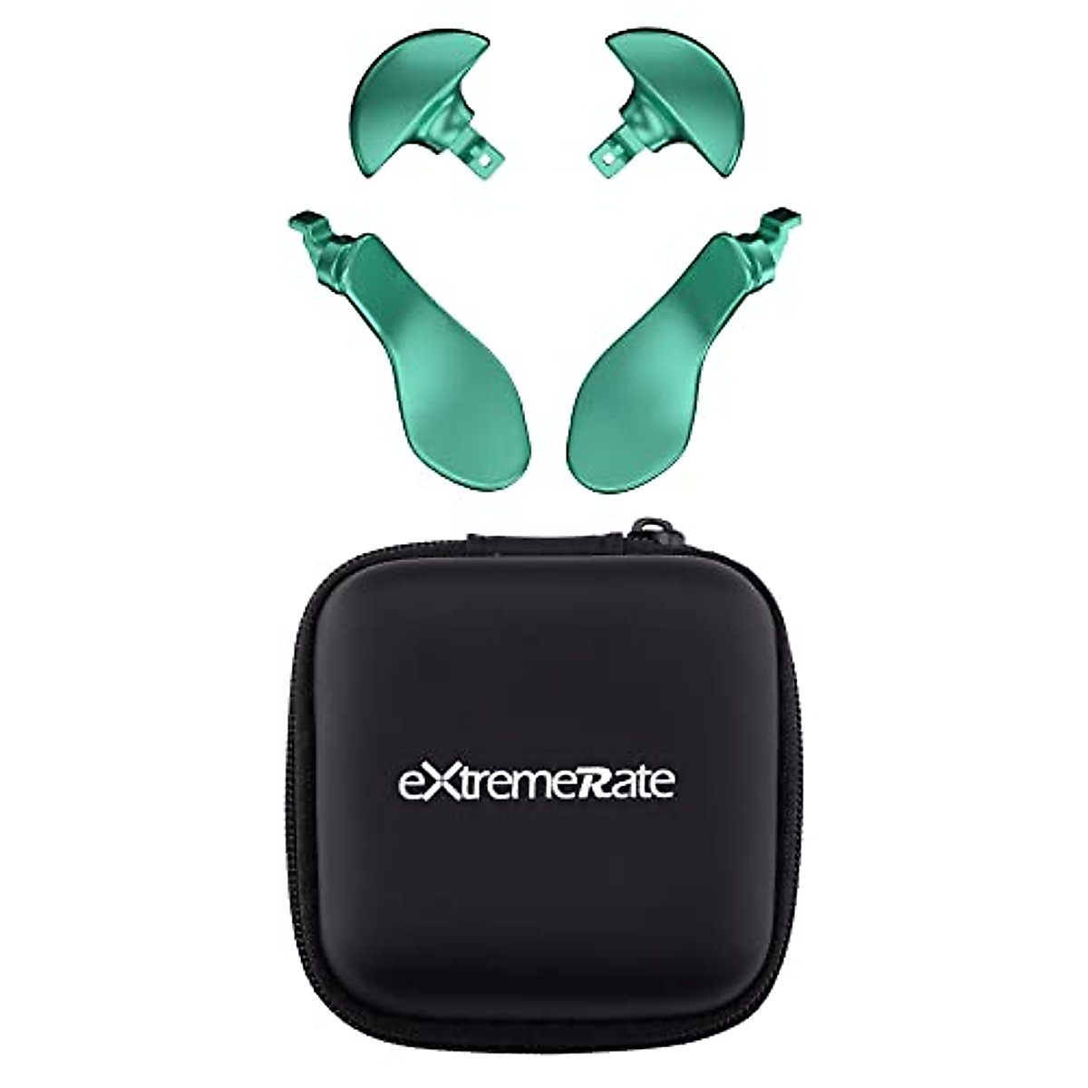 eXtremeRate Back Paddles for PS5 Edge Controller, Metallic Aqua Green Replacement Interchangeable 4PCS Metal Back Buttons for PS5 Edge Controller - Controller NOT Included