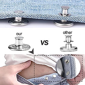 32 Sets Jeans Buttons Replacement, 17 mm and 20mm No-Sew Removable Metal Buttons Replacement Repair Combo Thread Rivets and Screwdrivers in Storage Box, Women and Men's Jeans Clothing Supplies