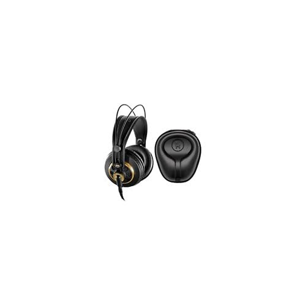 AKG K240 Studio Professional Semi-Open Over-Ear Stereo Headphones Bundle with Hard Shell Headphone Case (2 Items)