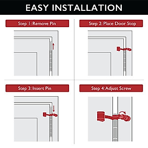 Design House 181792 Adjustable Door Stoppers Hinge Pin Door Stop Wall Protector with Rubber Tip, Oil Rubbed Bronze, 5-Pack