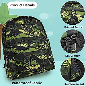 willikiva Cute Dinosaur Kids School Backpack for Girls Boys Waterproof Kindergarten Preschool Bookbags(Camo Dinosaur)