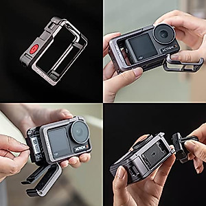 PGYTECH Video Vlogging Camera Frame Cage for DJI Osmo Action 3 Camera ,Include for DJI Magnetic Connection Interface and 1/4 Thread Hole with Cold Shoe Mount, Prevent The Screen from Scratching